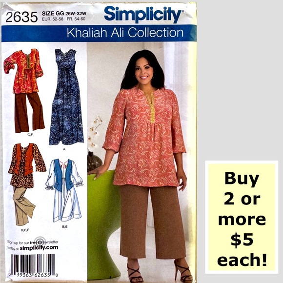 Simplicity | Other | Simplicity 2635 Khaliah Ali Sewing Pattern Uncut ...